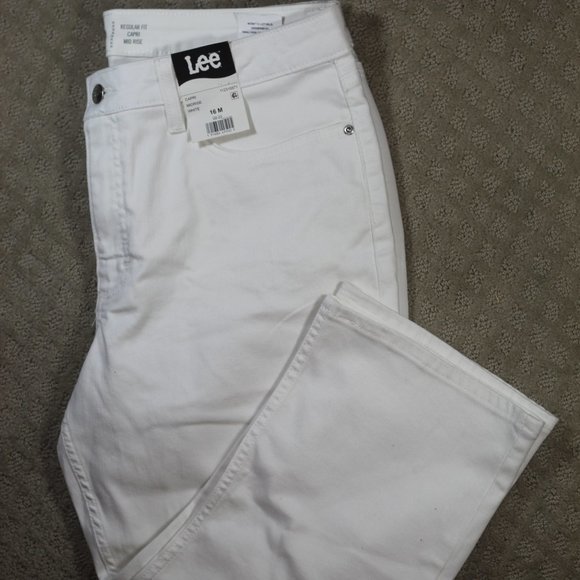 Lee | Jeans | Lee Womens Regular Fit Mid Rise Capris Bright White Size ...